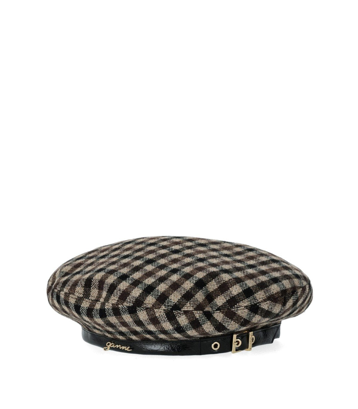 GANNI COFFEE CHECK BERET – FerrarisBoutique
